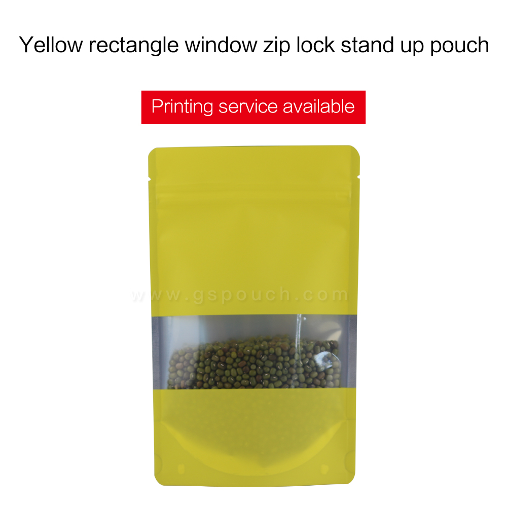 Colorful Stand Up Pouches With Rectangle Window-Yellow - Buy Product on ...